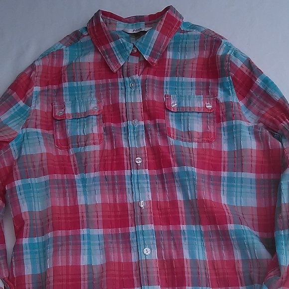 Alia | Tops | Alia Petite Plaid Texture Button Down Shirt Sz 6p | Poshmark